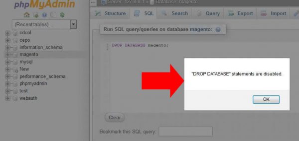 Cara Mengaktifkan Perintah Drop Database Phpmyadmin Xampp Kursuswebpro